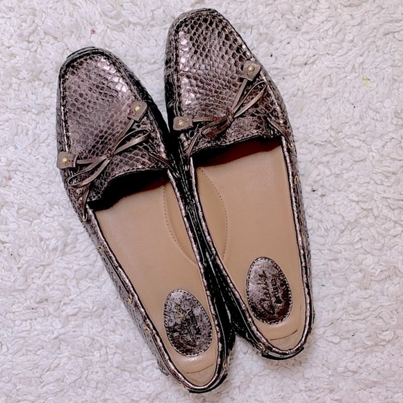 Clarks | Shoes | Clarks Faux Snake Skin Loafers | Poshmark